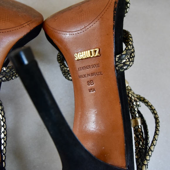 SCHUTZ | Shoes | Schutz Silver Strappy Heels Us 8 | Poshmark